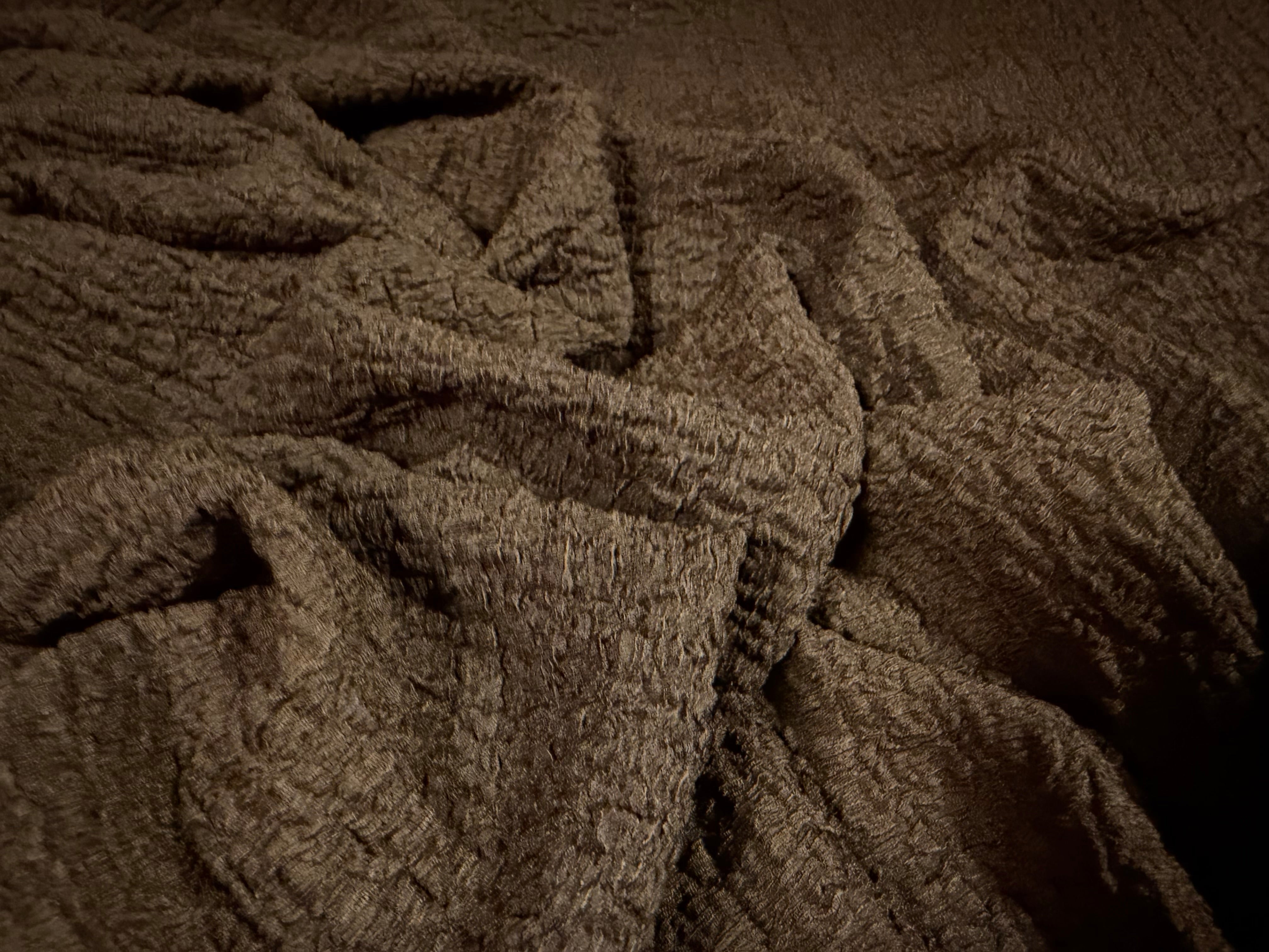 Blister jacquard stretch woven fabric, per metre - solid - chocolate b ...