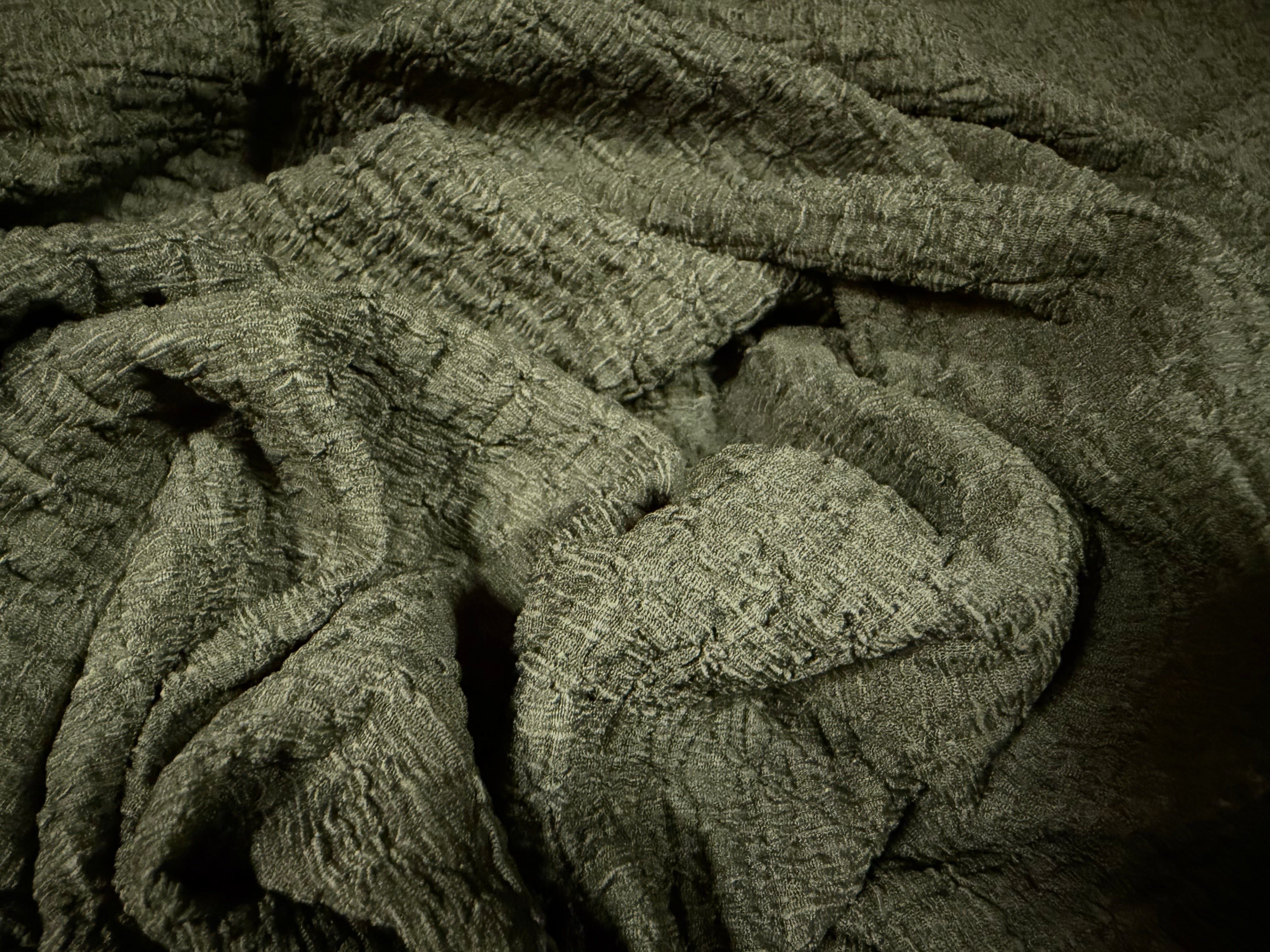 Blister jacquard stretch woven fabric, per metre - solid - khaki ...